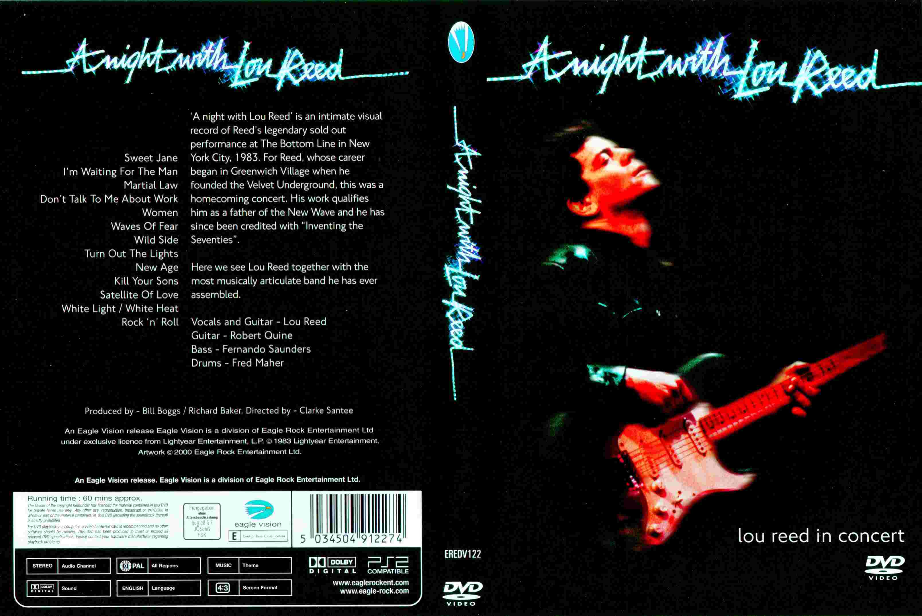 Lou Reed A Night With Lou Reed : Front | DVD Covers | Cover Century ...